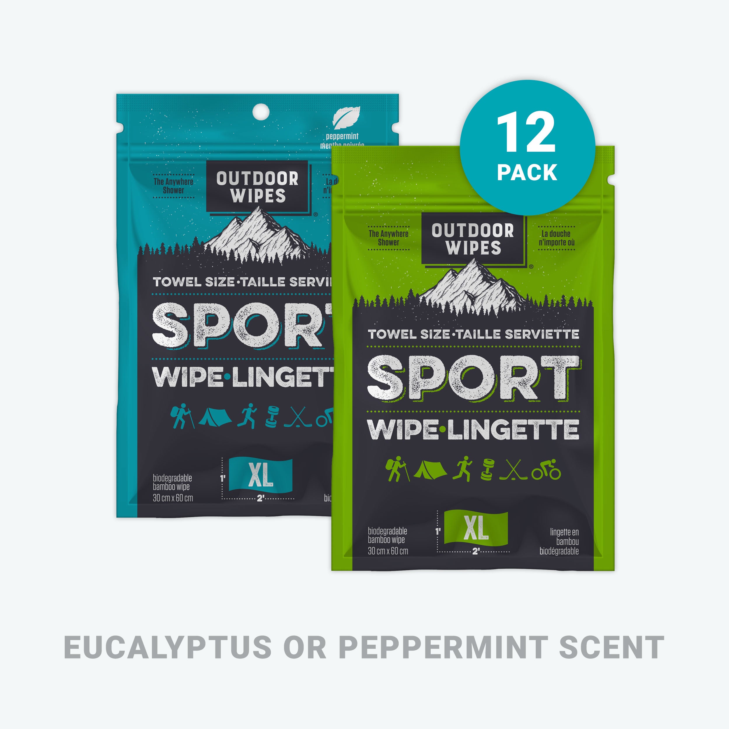 Sport Wipes / Size XL / 1*2 foot Towel-Sized Wet Wipes – Outdoor Wipes